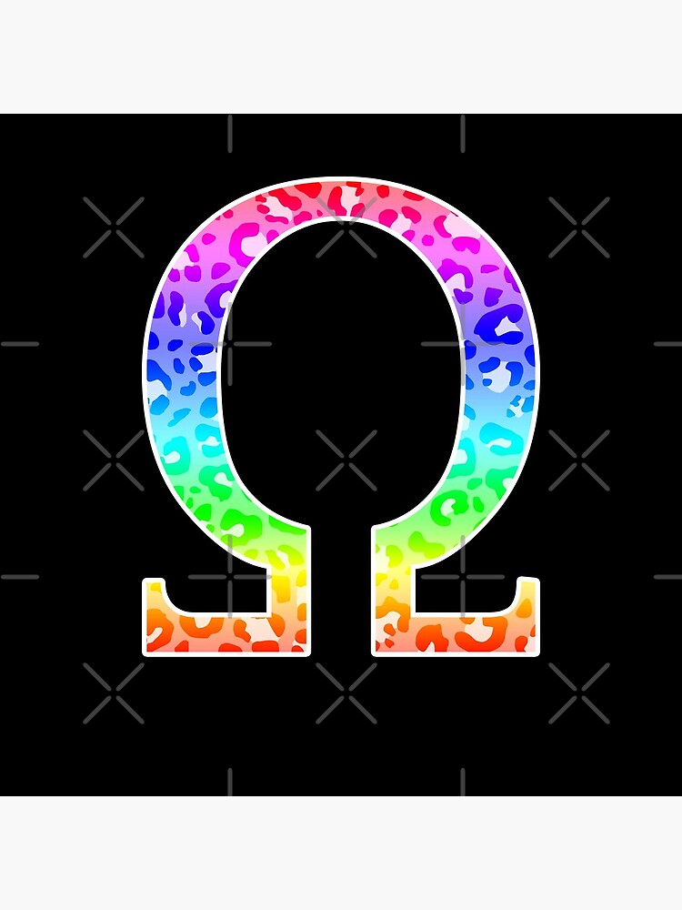 "The Letter Omega - Monogram in Rainbow Leopard Print" Poster by ...