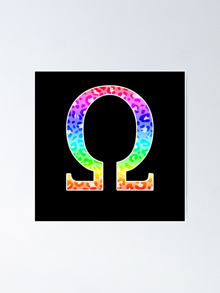 "The Letter Omega - Monogram in Rainbow Leopard Print" Poster by ...