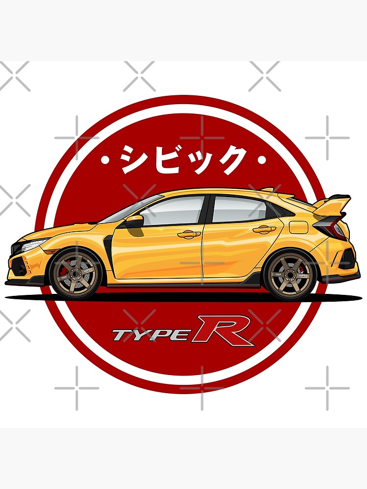 "Phoenix Yellow Civic FK8 Type R" Art Print for Sale by idrdesign ...