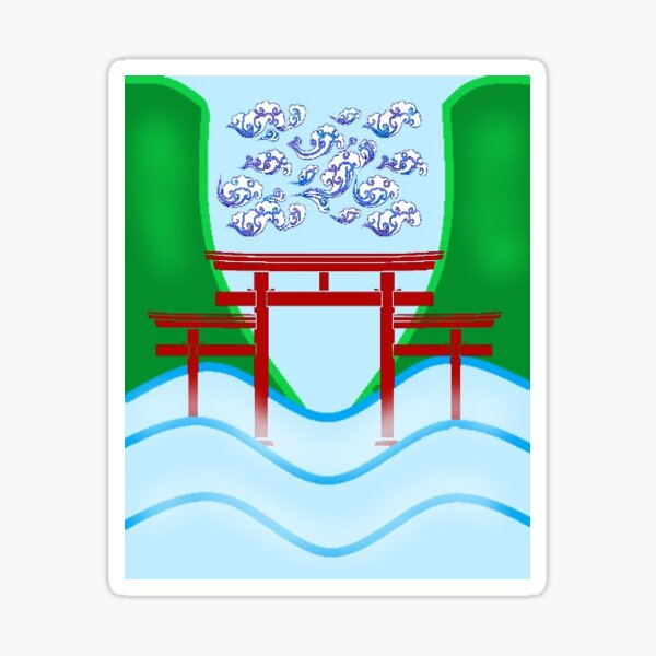"Tori Gate with Clouds" Sticker for Sale by DisneyFan914 | Redbubble