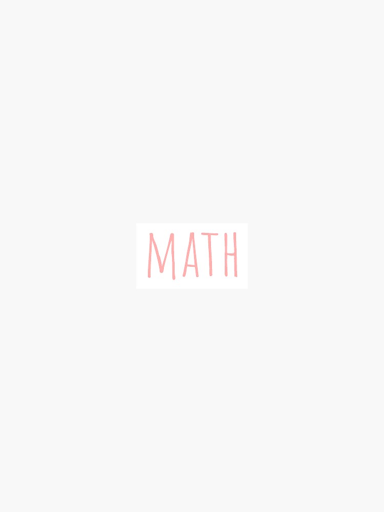 "pink "math" label" Sticker for Sale by simptrash | Redbubble
