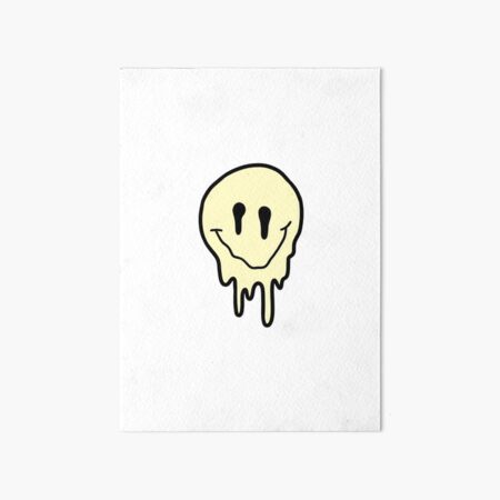 "pastel yellow drippy smiley face " Art Board Print by zarapatel ...