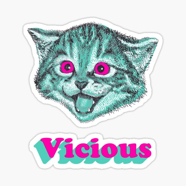 "Vicious Kitty" Sticker by a-gooding-call | Redbubble