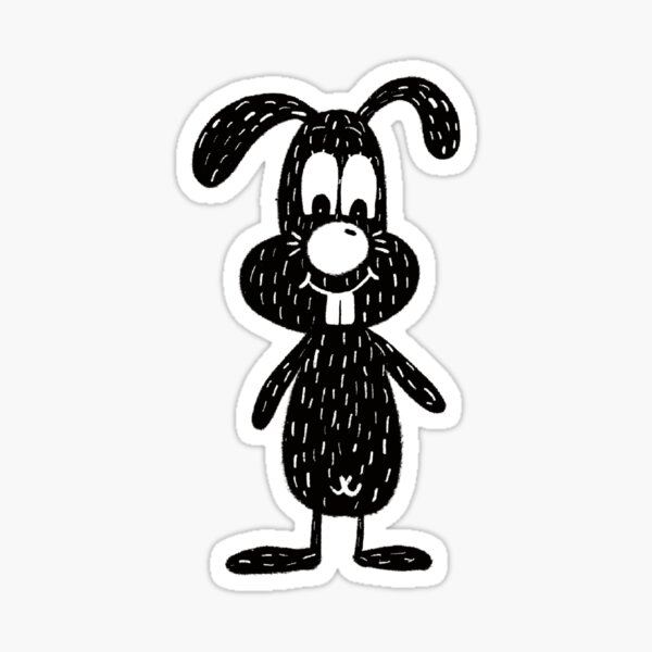"Black and white rabbit" Sticker for Sale by KateCrafts | Redbubble
