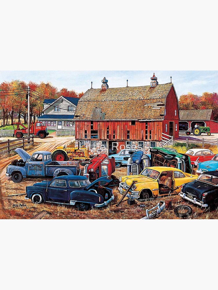 "Cars, Old Cars Painting, Old House, Van Car, Barn yard Cars, Classic ...