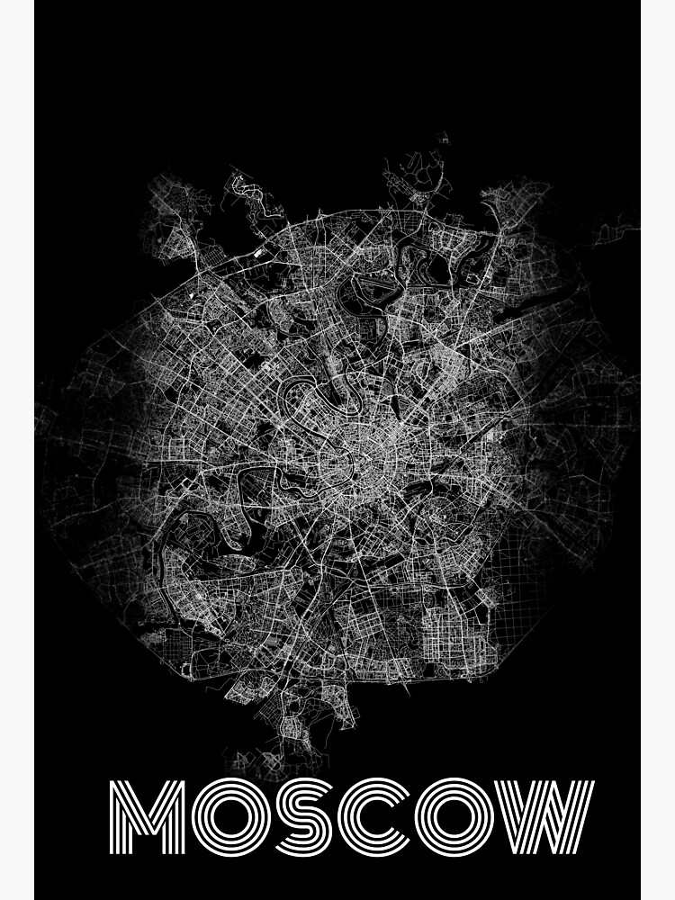 "MOSCOW city road map black and white artistic simple , complex ...
