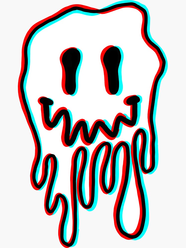 "3D dripping smiley face" Sticker for Sale by mcoakley | Redbubble
