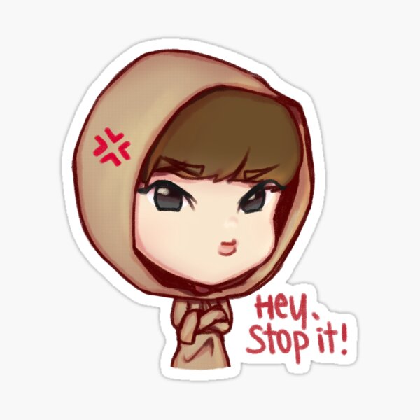 "Hey, Stop It!" Sticker for Sale by guiyyu | Redbubble