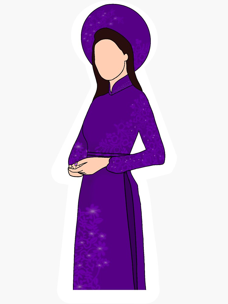 "Ao Dai" Sticker for Sale by Suuuahhh | Redbubble