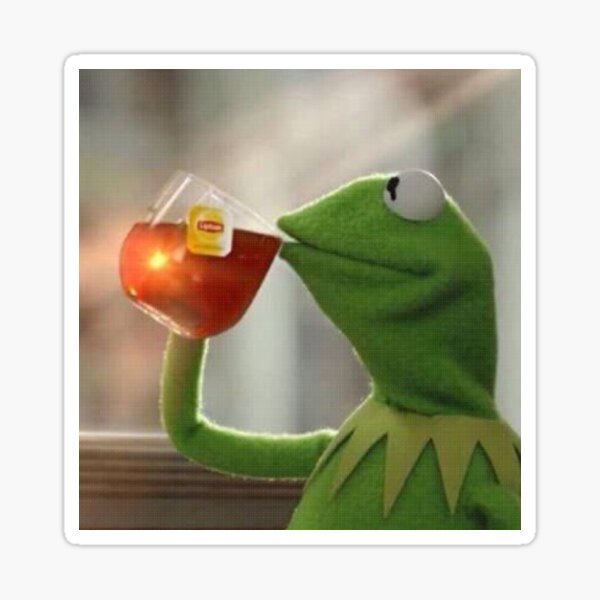 "kermit sip " Sticker by Irene-Urzaiz | Redbubble