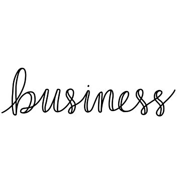 "Business Class Cursive Label" Sticker for Sale by breannehope | Redbubble