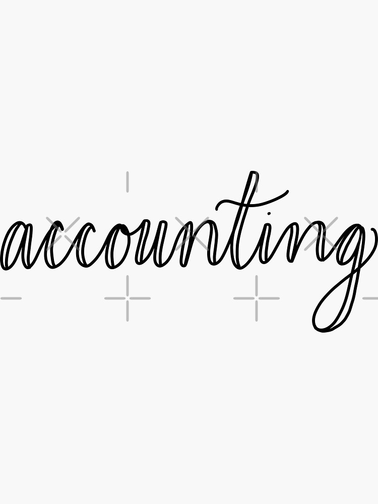 Pegatina «Etiqueta cursiva de clase de contabilidad» de breannehope ...
