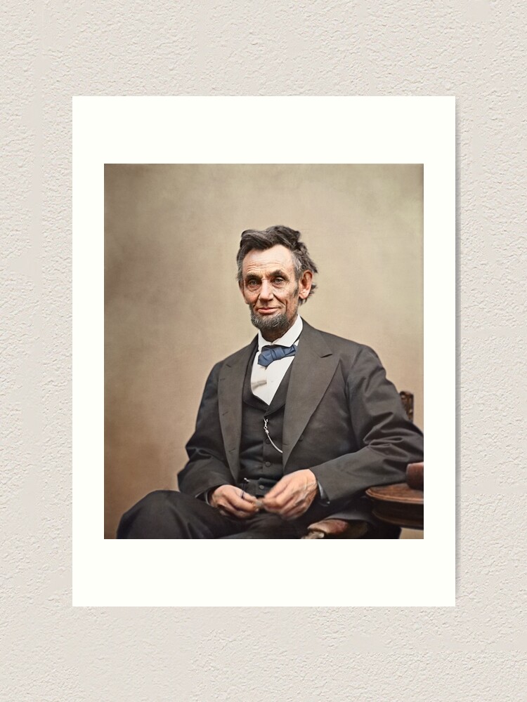 "Colorized - Abraham Lincoln" Art Print for Sale by SannaDullaway ...