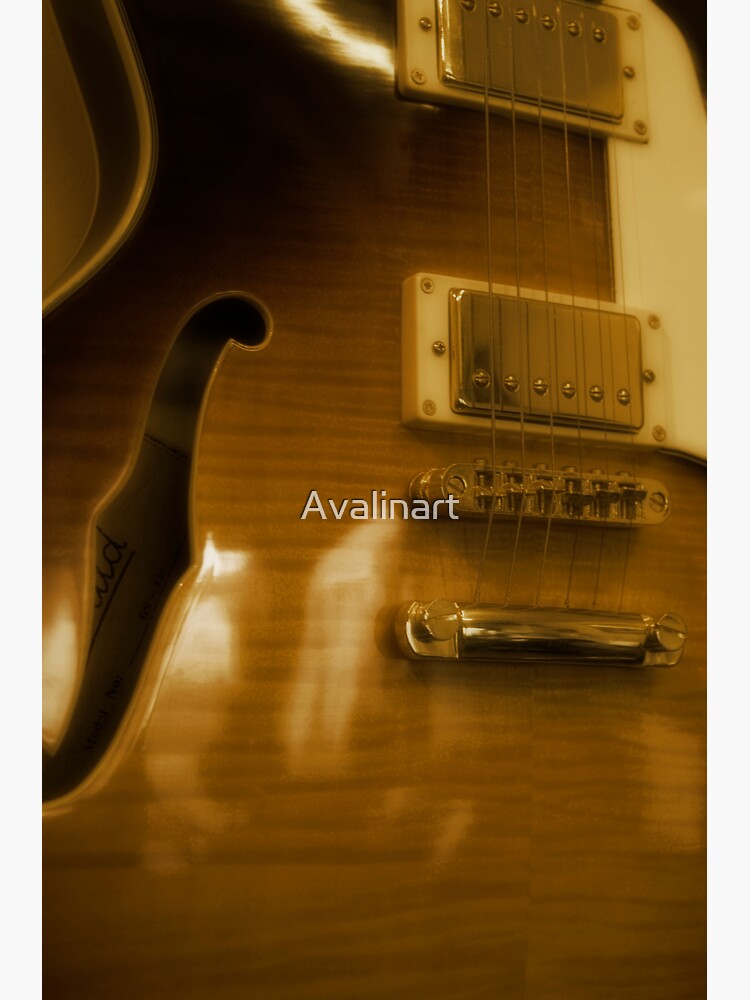 "Archtop Guitar" Sticker for Sale by Avalinart | Redbubble