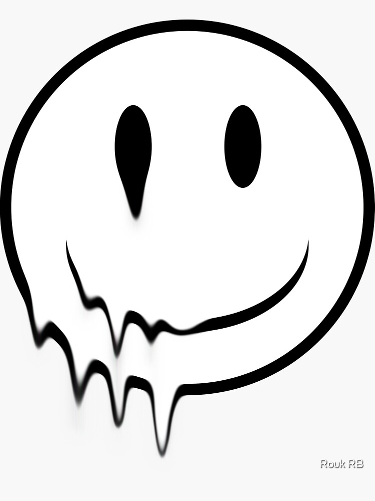 "Distorted smile face" Sticker by jesus-rub03 | Redbubble