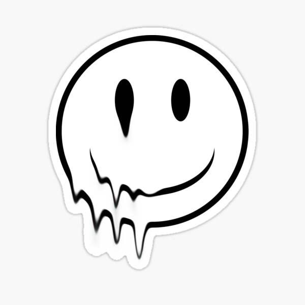 "Distorted smile face" Sticker by jesus-rub03 | Redbubble