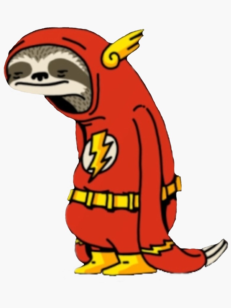 "Flash Sloth " Sticker for Sale by thepizzaboy | Redbubble