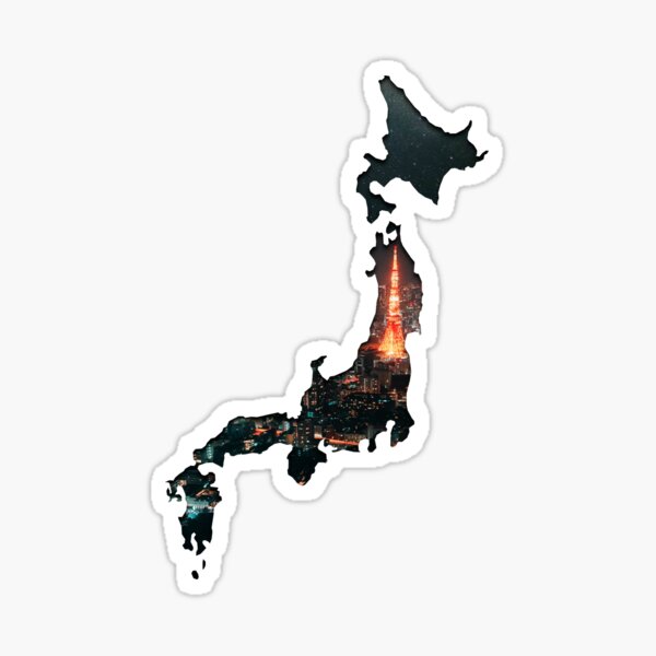 "Japan Map" Sticker for Sale by Kaixiu-Art | Redbubble