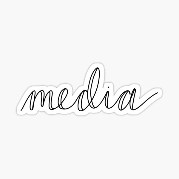 "Media Class Cursive Label" Sticker by breannehope | Redbubble