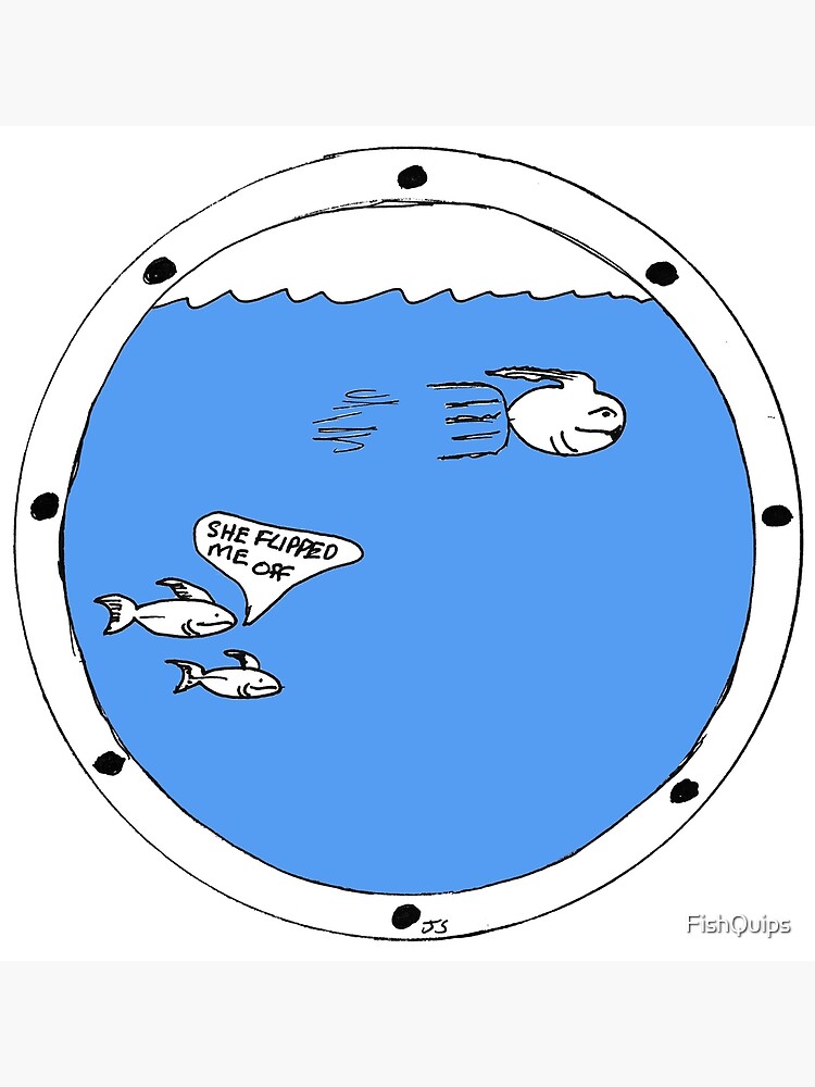 Poster « FishQuips n ° 16: Flipper, bande dessinée d'humour de poisson ...