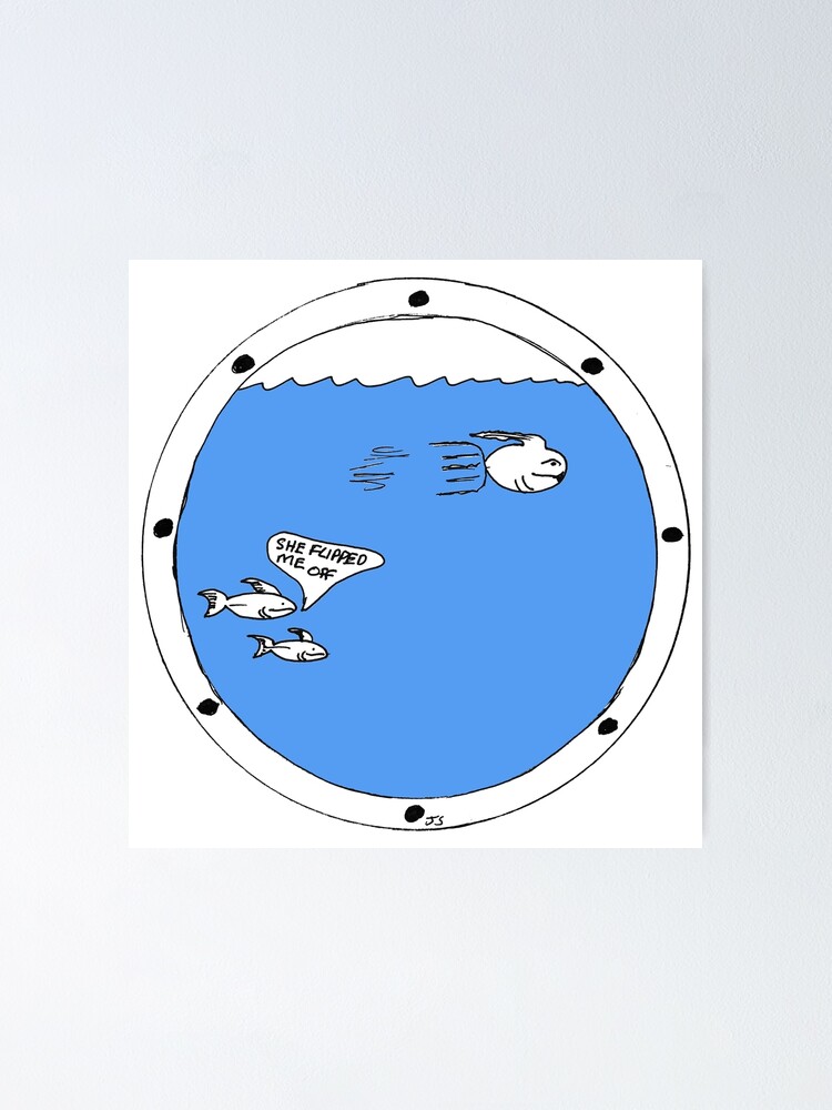 Poster « FishQuips n ° 16: Flipper, bande dessinée d'humour de poisson ...