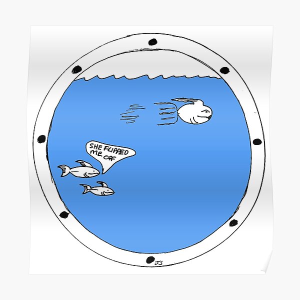 Poster « FishQuips n ° 16: Flipper, bande dessinée d'humour de poisson ...