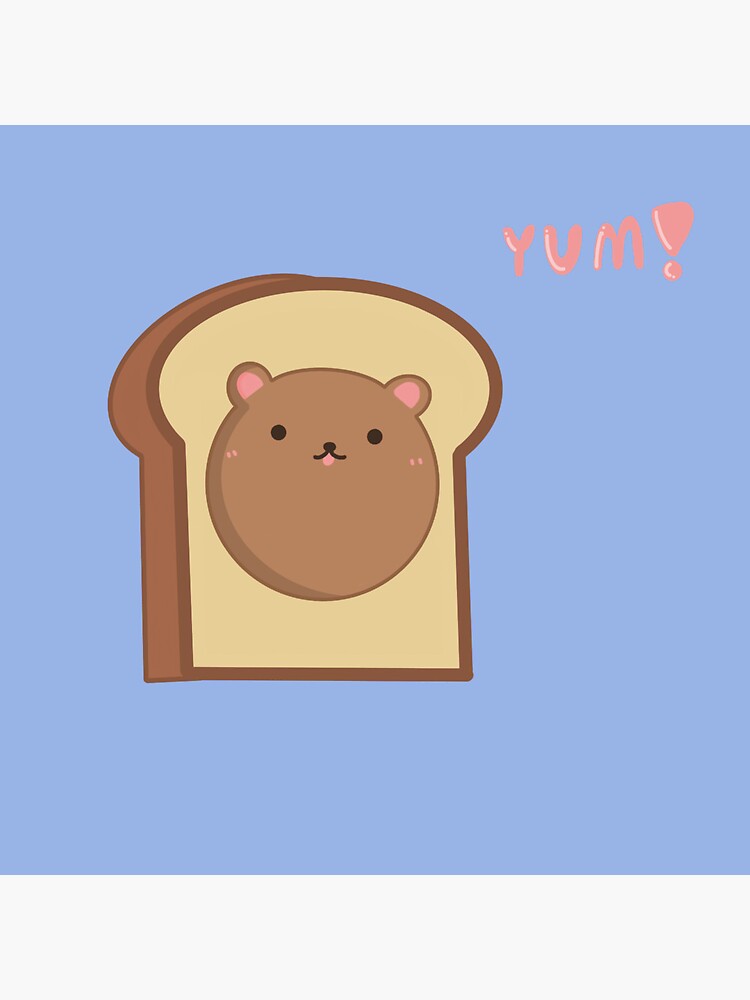 "cute, kawaii bear bread" Sticker for Sale by bubblebred | Redbubble