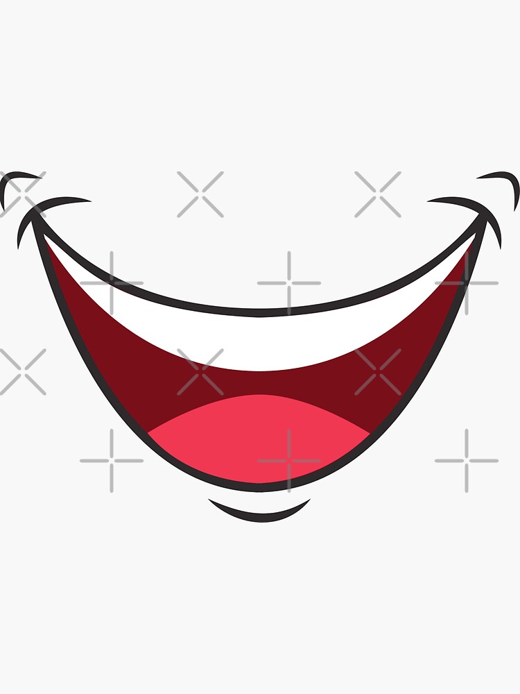 "Mask Smile - mouth full " Sticker by kenadams403 | Redbubble