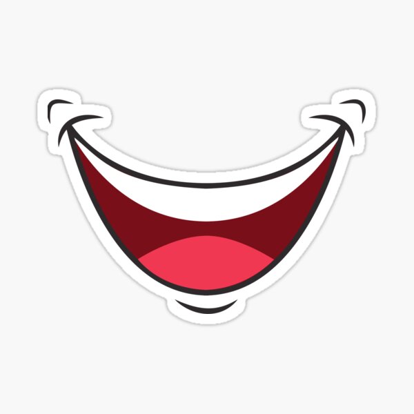 "Mask Smile - mouth full " Sticker by kenadams403 | Redbubble