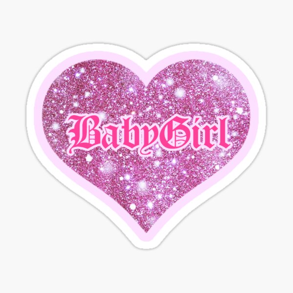 "Pink glitter baby girl heart " Sticker for Sale by cbeaaa | Redbubble