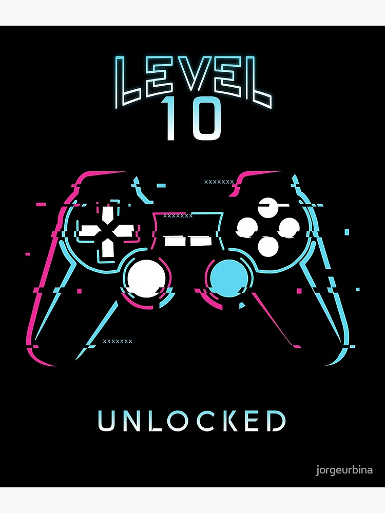 Lámina fotográfica «Nivel 10 desbloqueado. 10th Birthday Gamer Diez ...