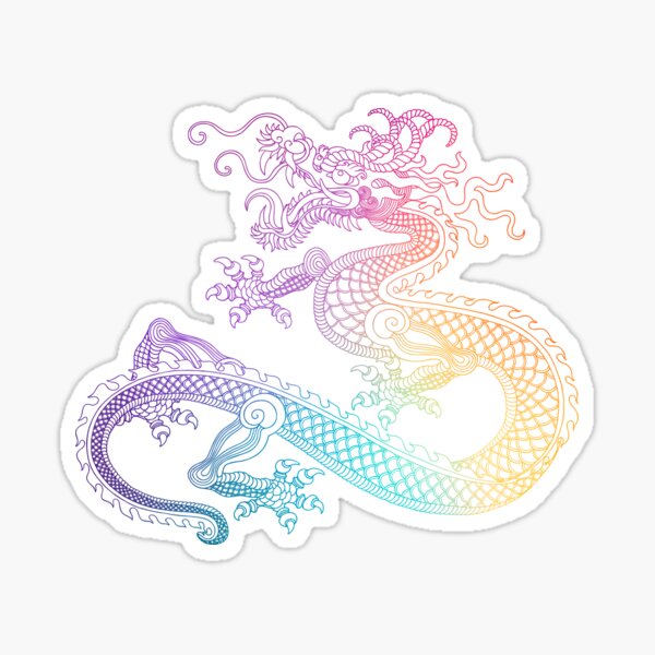 "Rainbow Dragon, Gradient dragon " Sticker by minstore | Redbubble