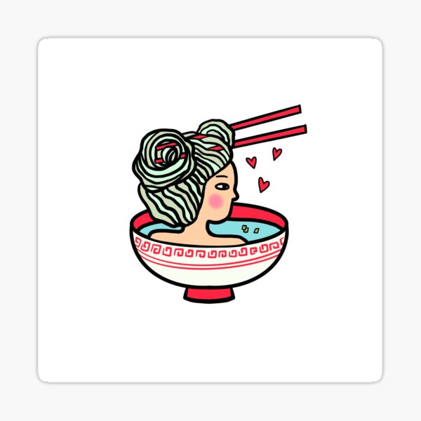 "Bun noodle girl" Sticker for Sale by thenoodledoodle | Redbubble