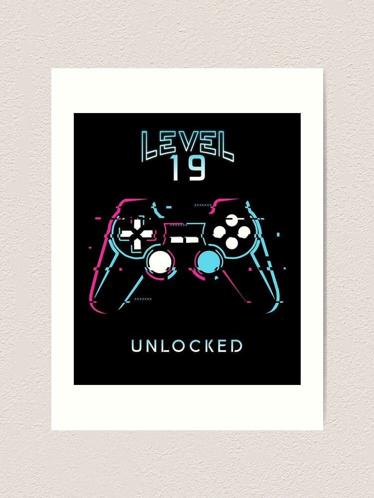 "Level 19 Unlocked. 19th Birthday Gamer Nineteen years old Video game ...