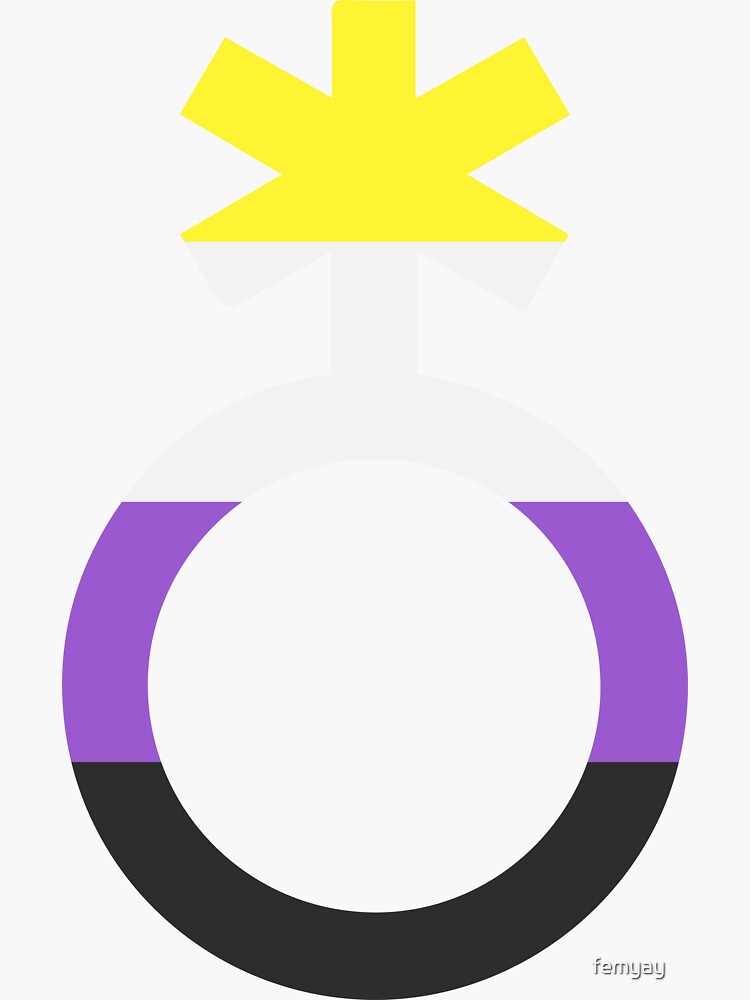 "NON BINARY NB ENBY SYMBOL" Sticker by femyay | Redbubble