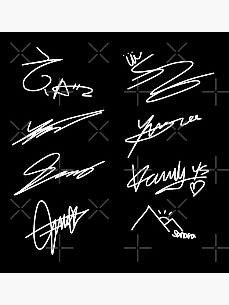 "ATEEZ SIGNATURES" Poster for Sale by velvetmoonlab | Redbubble