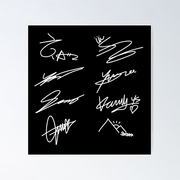 "ATEEZ SIGNATURES" Poster for Sale by velvetmoonlab | Redbubble