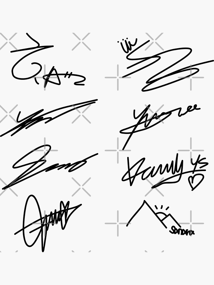 "ATEEZ SIGNATURES" Sticker for Sale by velvetmoonlab | Redbubble