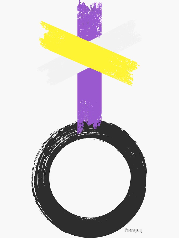 "NON BINARY NB ENBY SYMBOL" Sticker by femyay | Redbubble