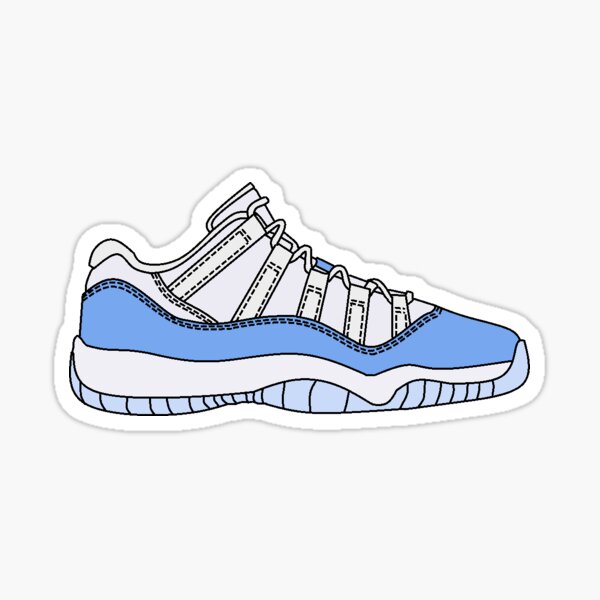 "Jordan 11 University Blue" Sticker for Sale by thingsbymar | Redbubble