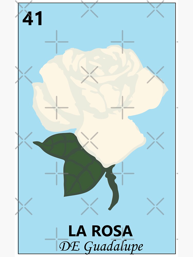 "Rosa de Guadalupe Loteria" Sticker by darzaga2 | Redbubble