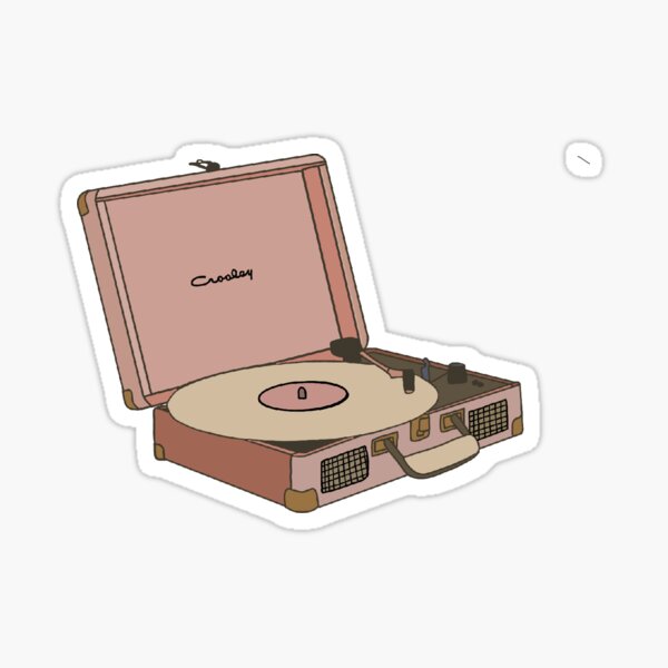 "vintage pink record player" Sticker by nataliee06 | Redbubble