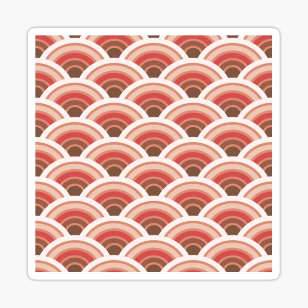 "Japanese Wave Pattern Seigaiha Red Sea Waves" Sticker for Sale by CoitoCG | Redbubble