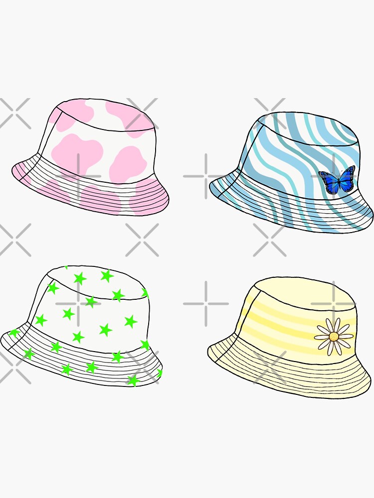 "Bucket Hats" Sticker for Sale by jasminrogerss | Redbubble