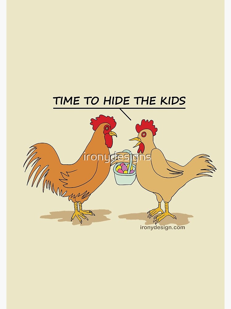 Funny Chicken Easter Egg Hunt Cartoon Spiral Notebook For Sale By Ironydesigns Redbubble