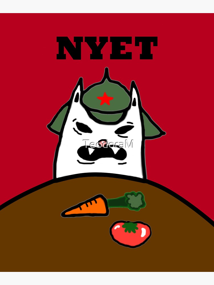 "Smudge the Cat Communist Version Nyet to Vegetables" Tote Bag by ...