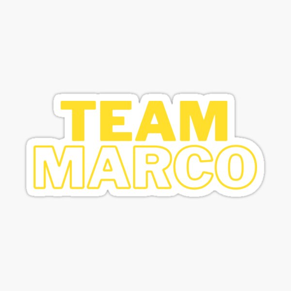 "Team Marco - style 10" Sticker by AmpersandCuster | Redbubble