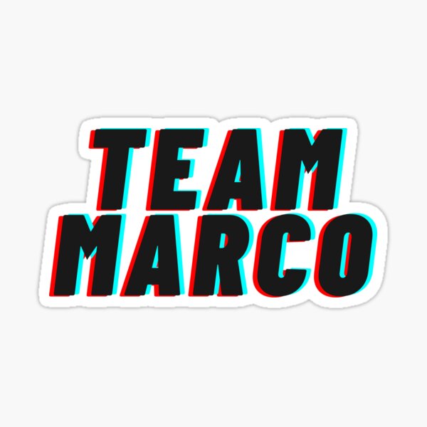 "Team Marco - style 11" Sticker for Sale by AmpersandCuster | Redbubble