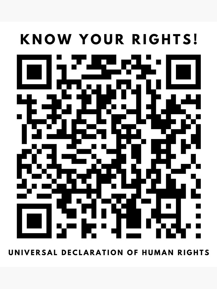 "Universal Declaration of Human Rights QR Code" Sticker for Sale by ...