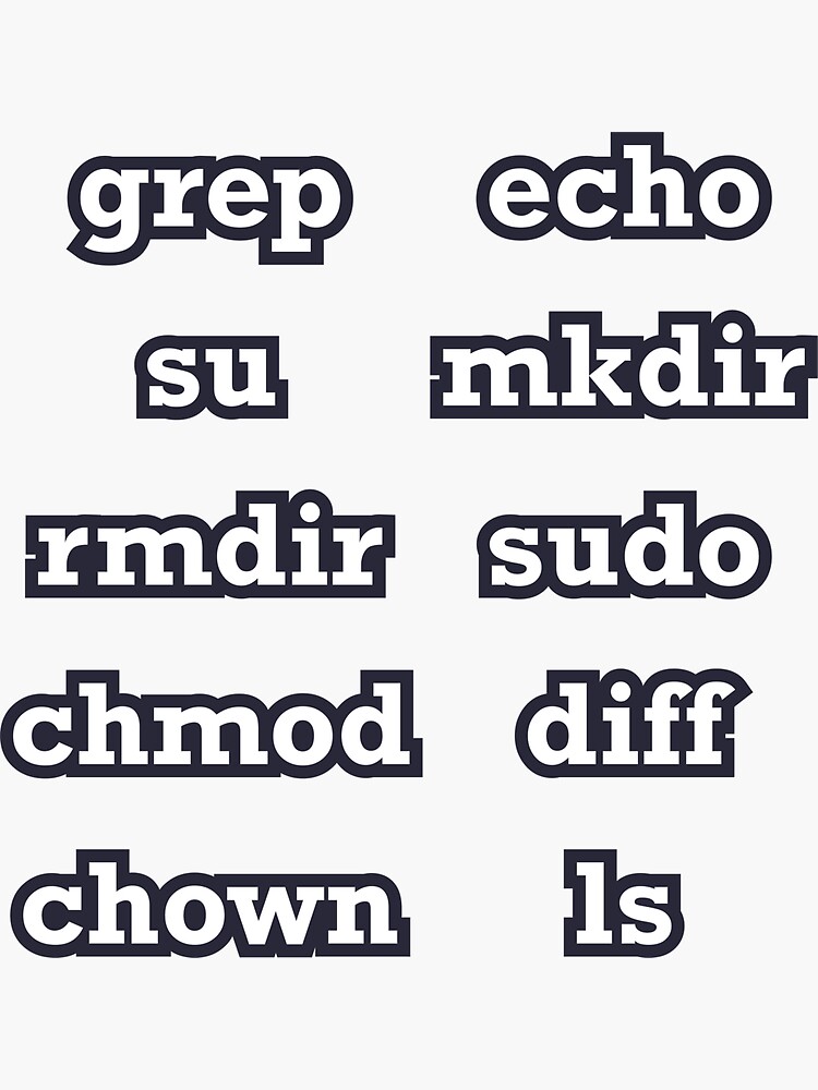"Linux Commands Combo Pack" Sticker for Sale by SilverbackArts | Redbubble